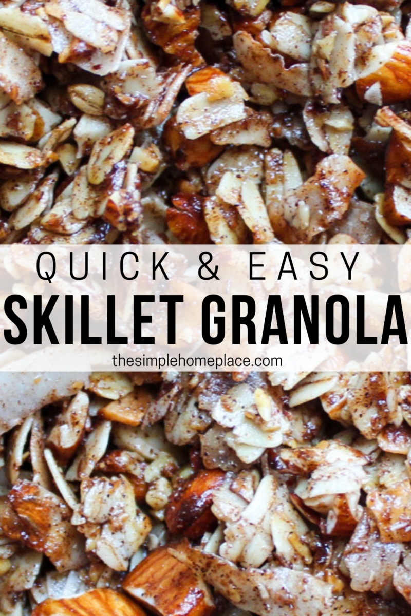 Easy 10 Minute Small Batch Skillet Granola - The Simple Homeplace