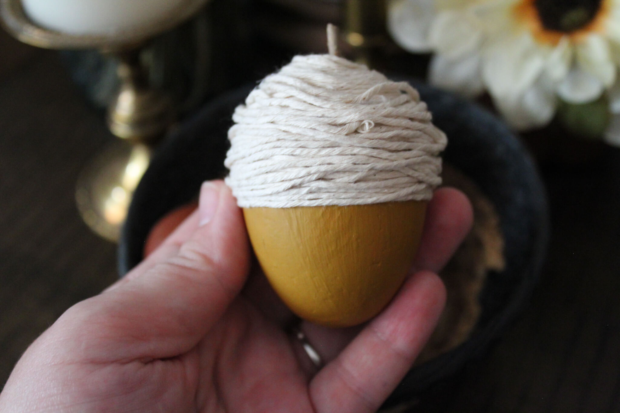 DIY Acorn Fall Decor | Dollar Tree Crafts - The Simple Homeplace